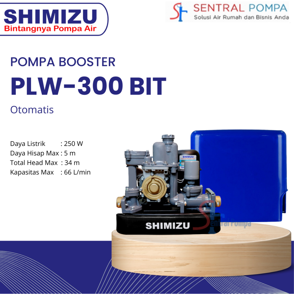 Jual Pompa Booster Shimizu PLW 300 BIT Pompa AIr Pendorong Otomatis PLW ...