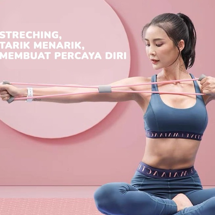 Jual Tali Stretching Fitness Gym Yoga Stretch Rope Resistance Bands 8 ...