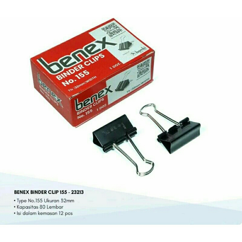 Jual BINDER CLIP 155 BENEX PER PAK (12PCS) | Shopee Indonesia