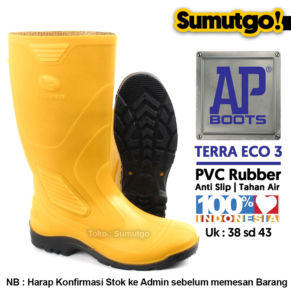 Jual AP Boots Terra Eco 3 Kuning Sepatu Karet PVC Boot Hujan Tinggi ...
