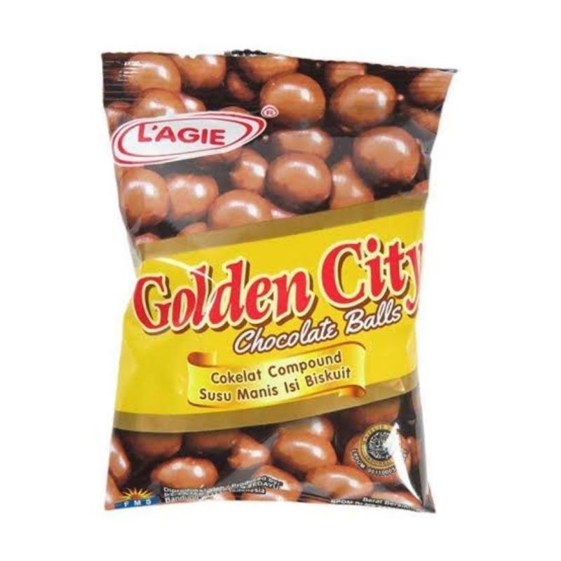 Jual L'agie Golden City Chocolate Balls 50g | Shopee Indonesia