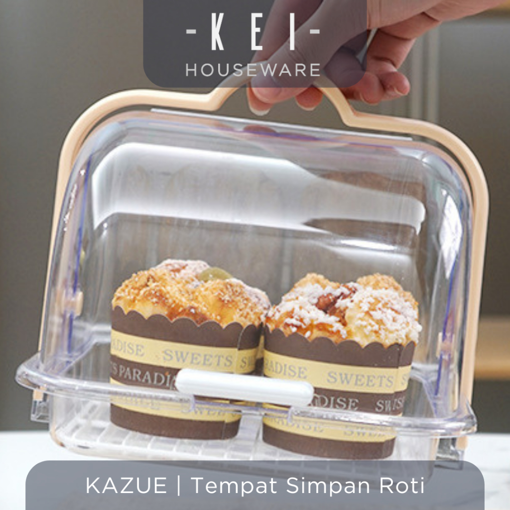 Jual 【KEI】KAZUE Tudung Kue Roti Cemilan BPA FREE Bread Storage Cake ...