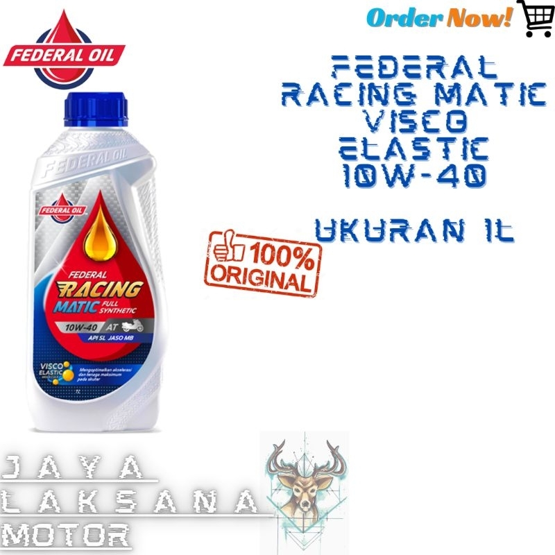 Jual FEDERAL RACING WARNA PUTIH ORIGINAL 100% OLI MESIN MATIC UKURAN 1L ...