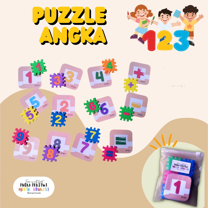 Jual Paket Puzzle Angka Mainan Edukatif Belajar Angka (Montessori Play ...