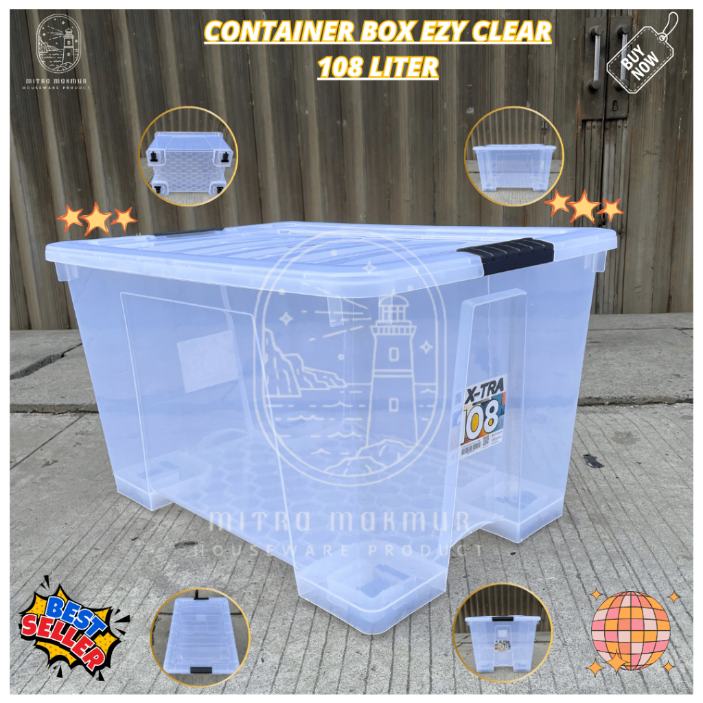 Jual KONTAINER BOX PLASTIK CONTAINER BOX PENYIMPANAN BARANG SIZE 25-30-45-52-70-82-95-130-150 ...