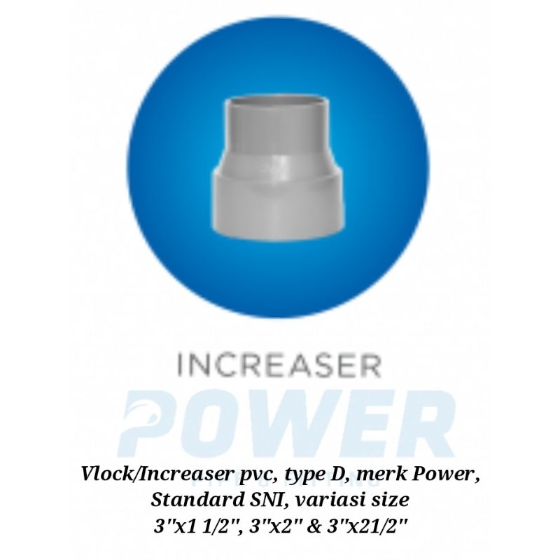 Jual Vlock sock/Increaser Socket PVC, type D, merk Power, Standard SNI ...