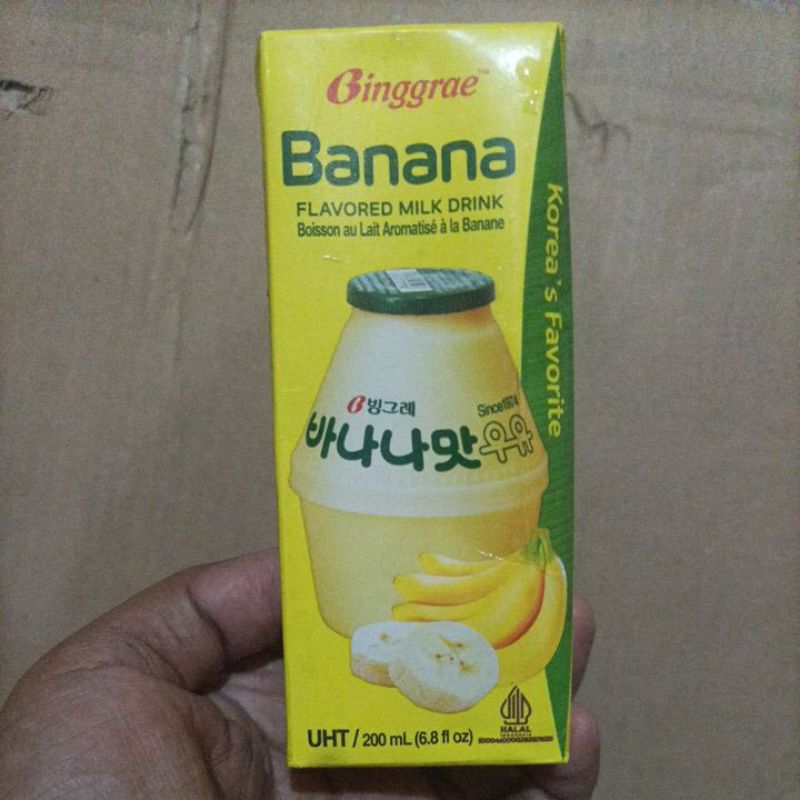 Jual Binggrae Susu UHT Banana 200 ml susu pisang kesukaan bts | Shopee ...