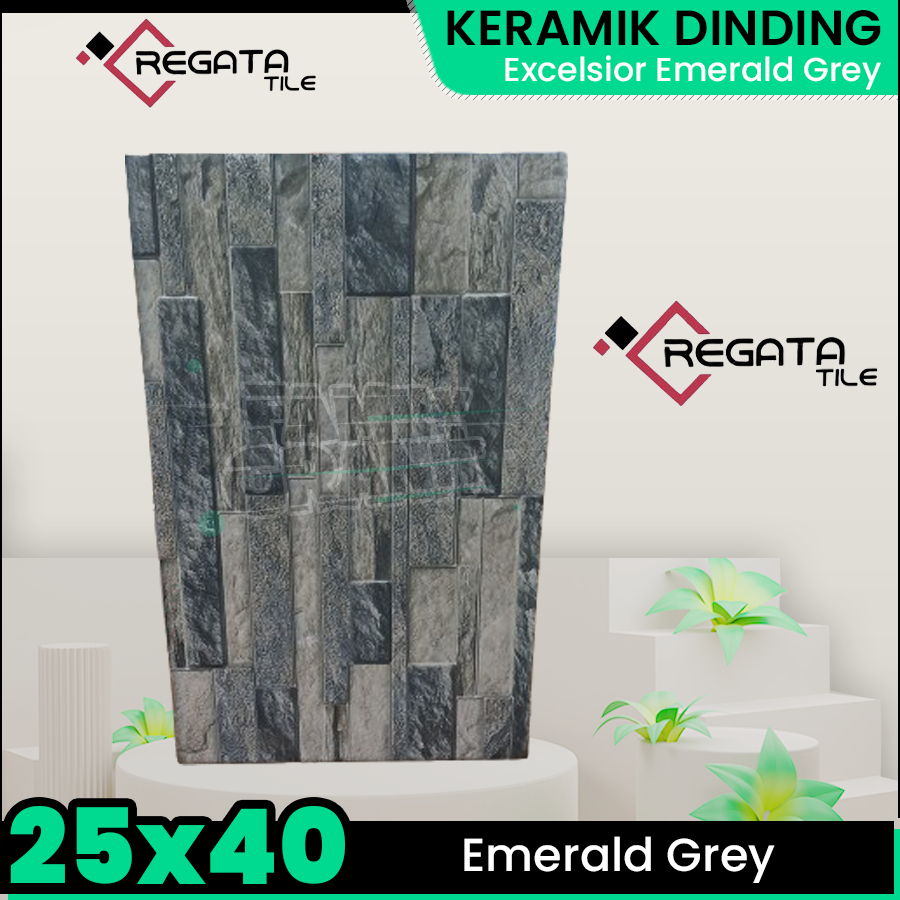 Jual Keramik Dinding 25x40 Excelsior Emerald Grey Motif Batu Tekstur Kasar KW1 | Shopee Indonesia