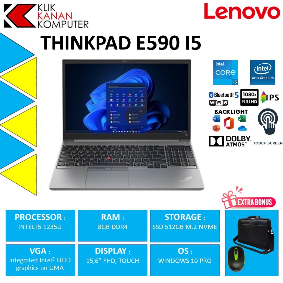 Jual LAPTOP KERJA MURAH LENOVO THINKPAD E590 INTEL I5 8265U 8GB 512GB ...