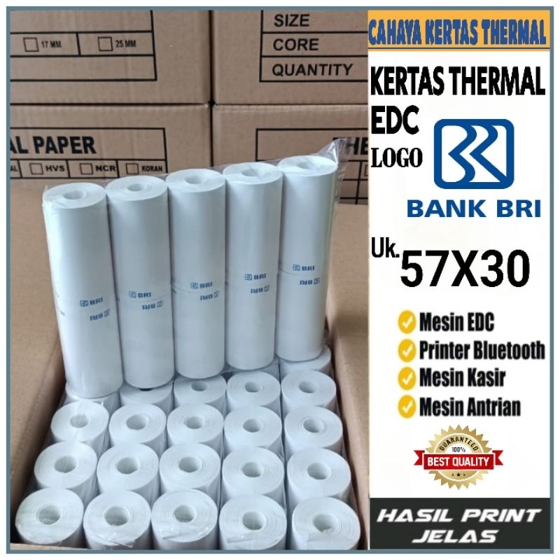 Jual 10 ROll KERTAS THERMAL EDC LOGO BANK BRI -COCOK UNTU PARA AGEN ...