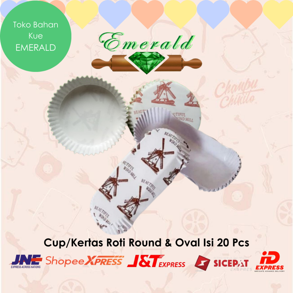 Jual Cup Roti/Paper Case Bulat Windmill Round & Oval (20Pcs) | Shopee ...