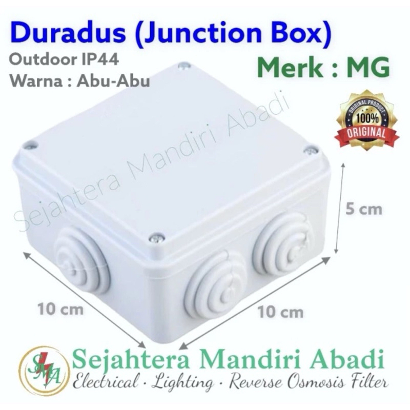 Jual Duradus 100x100x50 MG Abu-Abu Junction Box Outdoor IP44 | Shopee ...