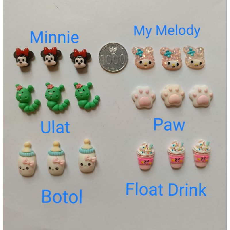 Jual Resin Minnie - My Melody - Ulat - Paw - Botol - Float Drink ...