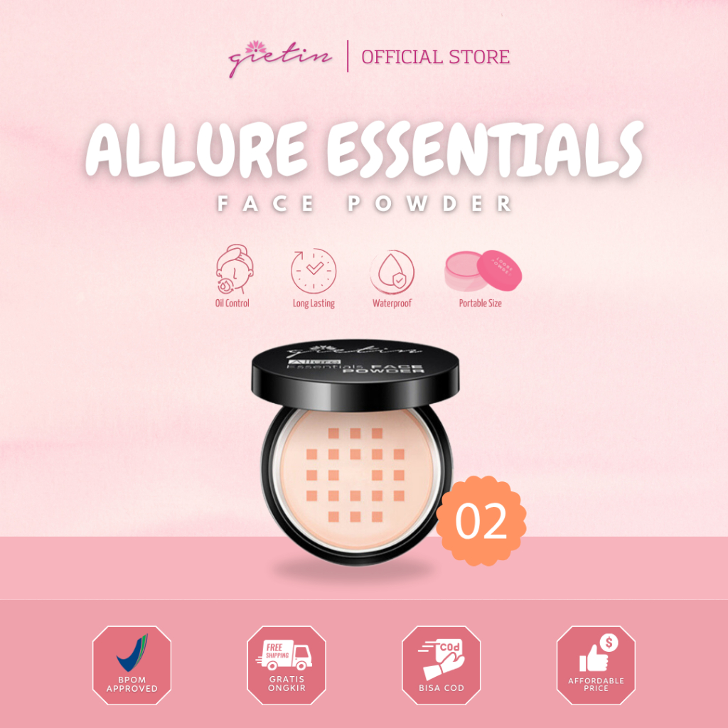 Jual BPOM Gietin Allure Essentials Face Powder 02 Ivory GT06 Bedak ...
