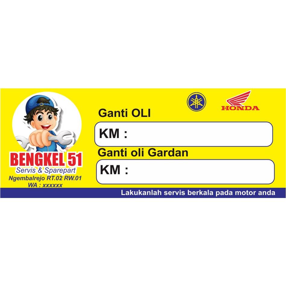 Jual stiker servis motor-stiker ganti oli -stiker tempel servis | Shopee Indonesia