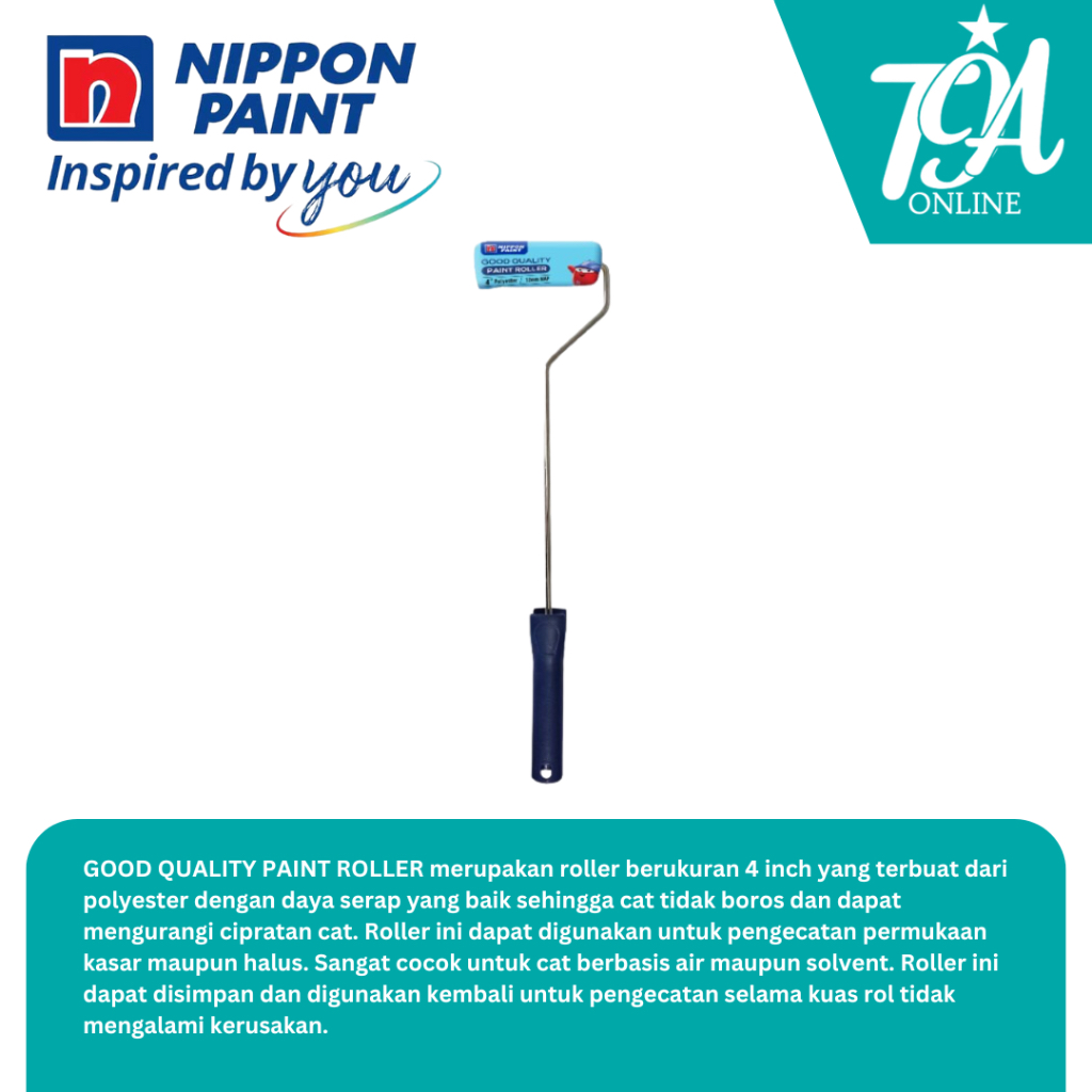 Jual Kuas Roller Cat Tembok Nippon Paint Roller Mini NP 4 inch | Shopee ...