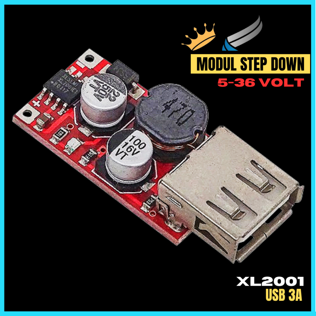Jual Modul USB 5V 3A Charger HP Power Bank- DC Step Down Mobil Motor ...