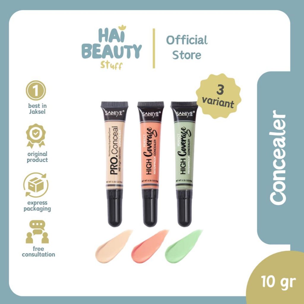 Jual SANIYE Concealer Waterproof Full Coverage Color Corrector - Base ...