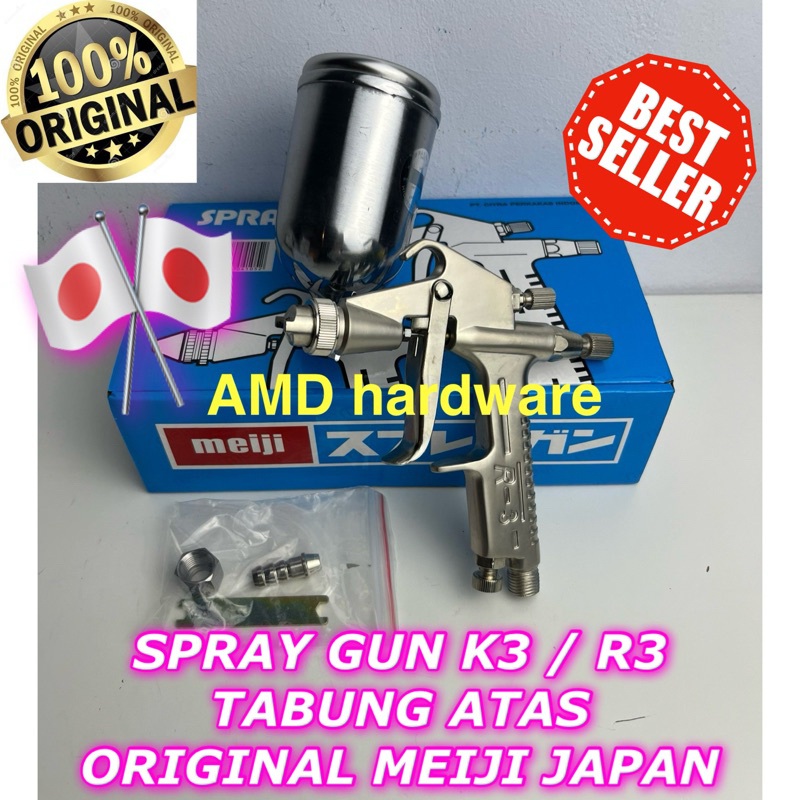 Jual Spray Gun Alat Semprot Cat Mini 200 CC/ML R2 Meiji Original K3 ...