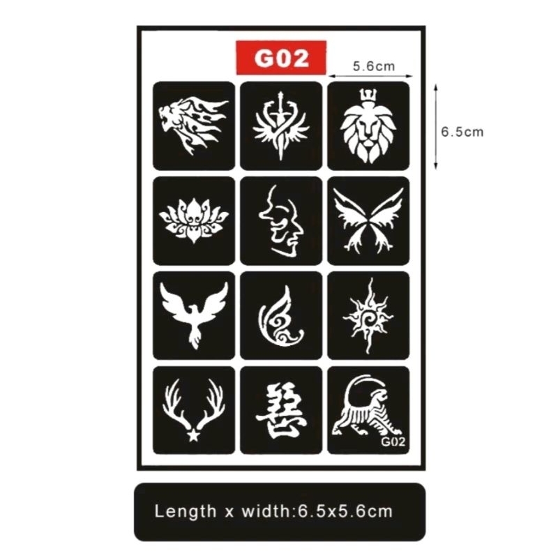 Jual Cetakan Stiker Henna Tanagn Varian F 4 Satu Gambar Shopee Indonesia
