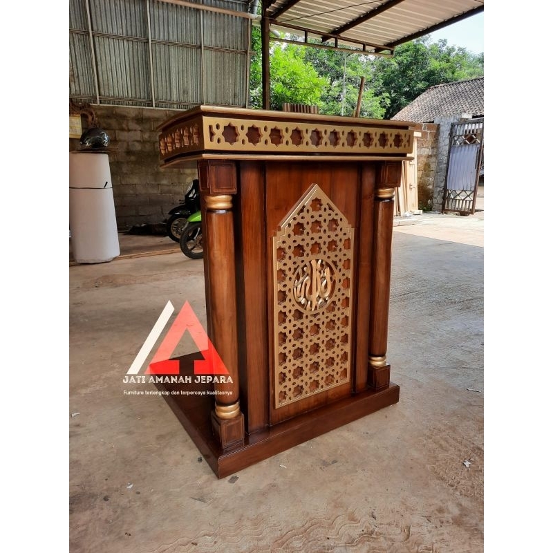 Jual podium minimalis, mimbar podium kayu jati asli, podium minimalis ...