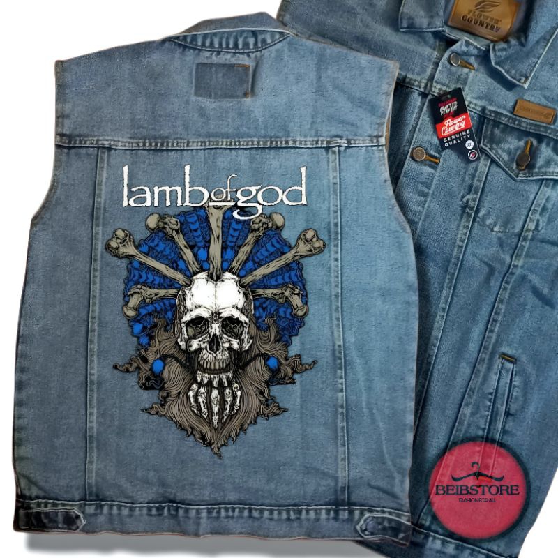 Jual Vest Jaket Rompi Jeans Motif Band Lamb Of God Vest Jeans Sandwosh ...