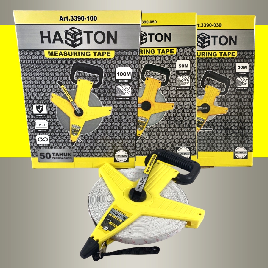Jual HASSTON 3390 ROL METER FIBER METERAN ROLL 30M/50M/100M | Shopee ...