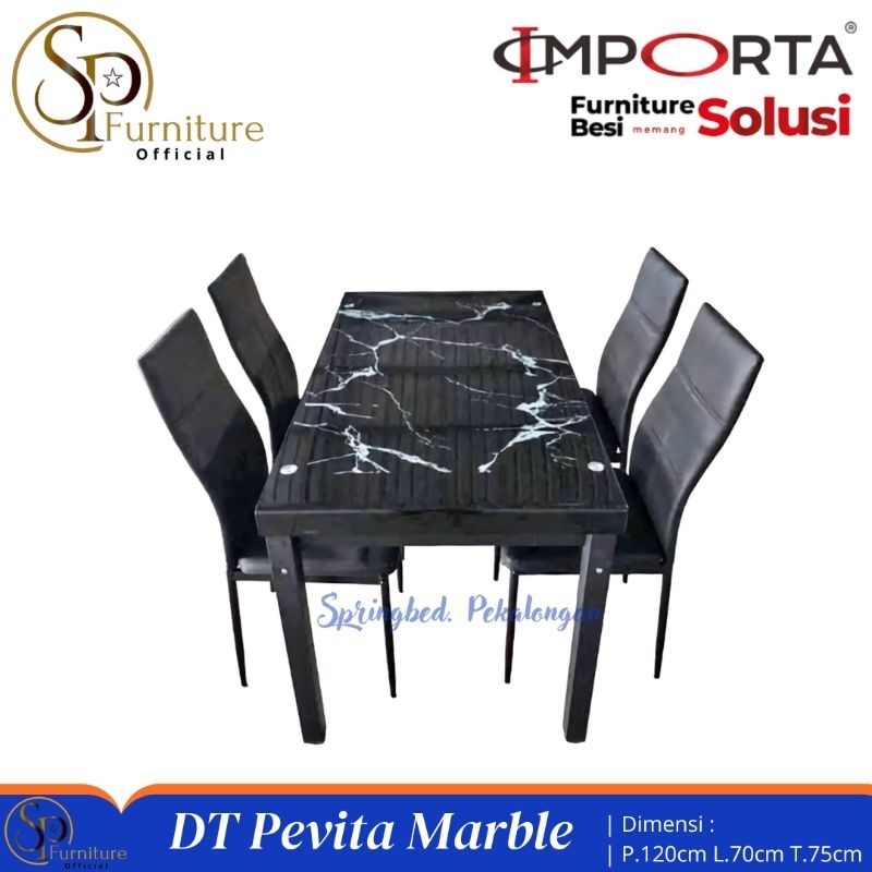 Jual Meja Makan Importa Tenpered glass 4 kursi / Set Meja Makan Kaca ...