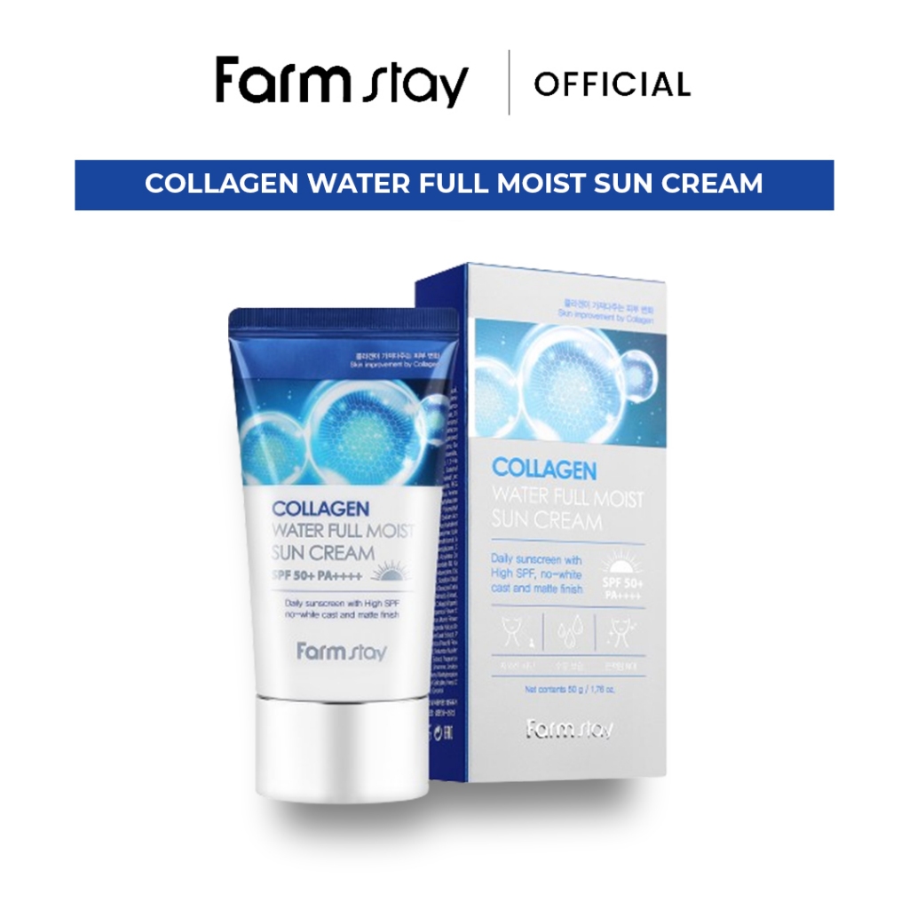 Jual Farmstay Collagen Water Full Moist Sun Cream SPF 50+ PA ...