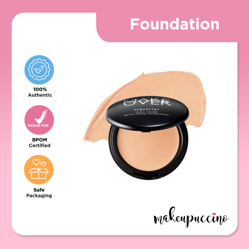 Jual MAKE OVER Powerstay Total Cover Matte Cream Foundation 12gr ...