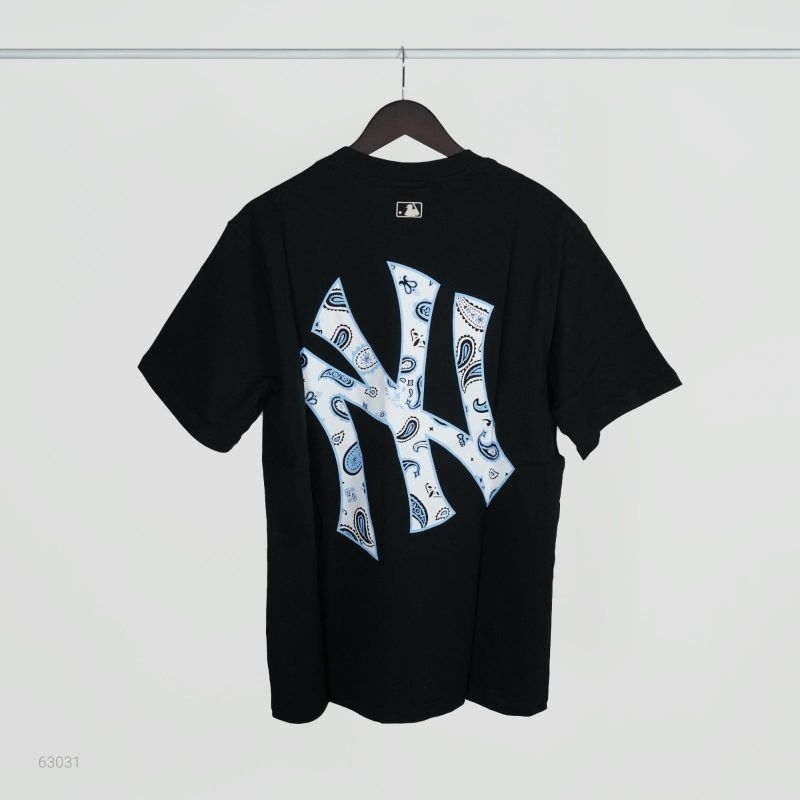 Jual Tshirt MLB NY New Yankees Blue Back Logo Black Tee | Shopee Indonesia