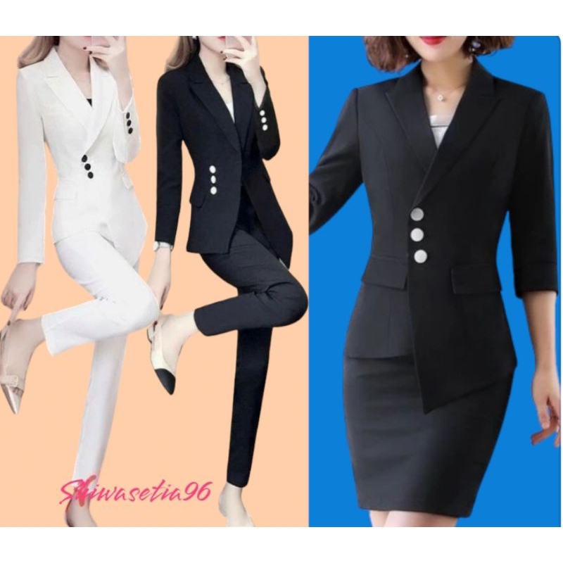 Jual SETELAN BLAZER WANITA 2IN1 WANITA STYLE/SET CEL JAS KERJA WANITA ...