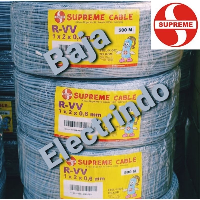 Jual Kabel Telepon isi 2 SUPREME Kabel Telpon 1 Pair 1X2X0,6 1x2x0.6 mm ...