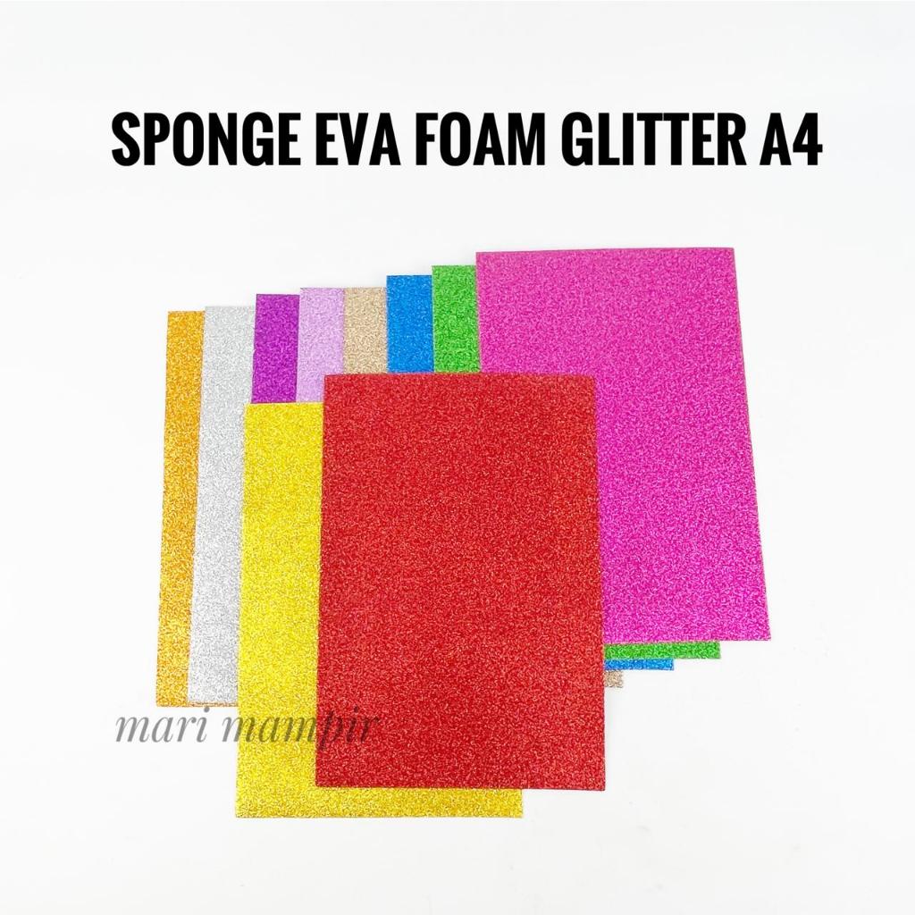 Jual SPONGE EVA FOAM GLITTER A4 / BUSA GLITTER A4 ( 10 LEMBAR ...