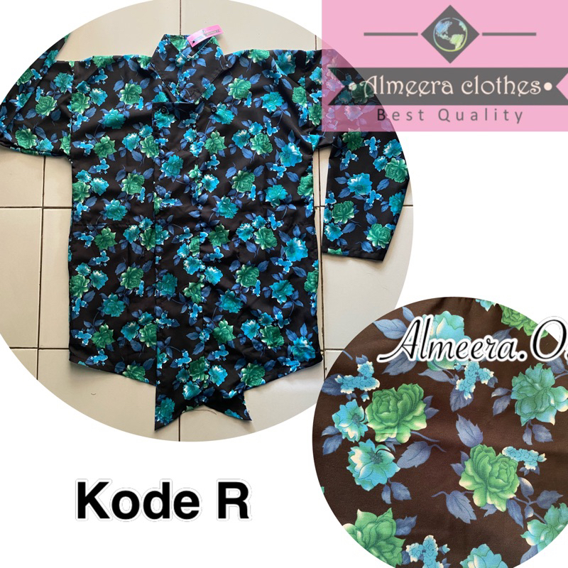 Jual surjan kembang raja keong istimewa surjan bunga warna hijau tosca ...
