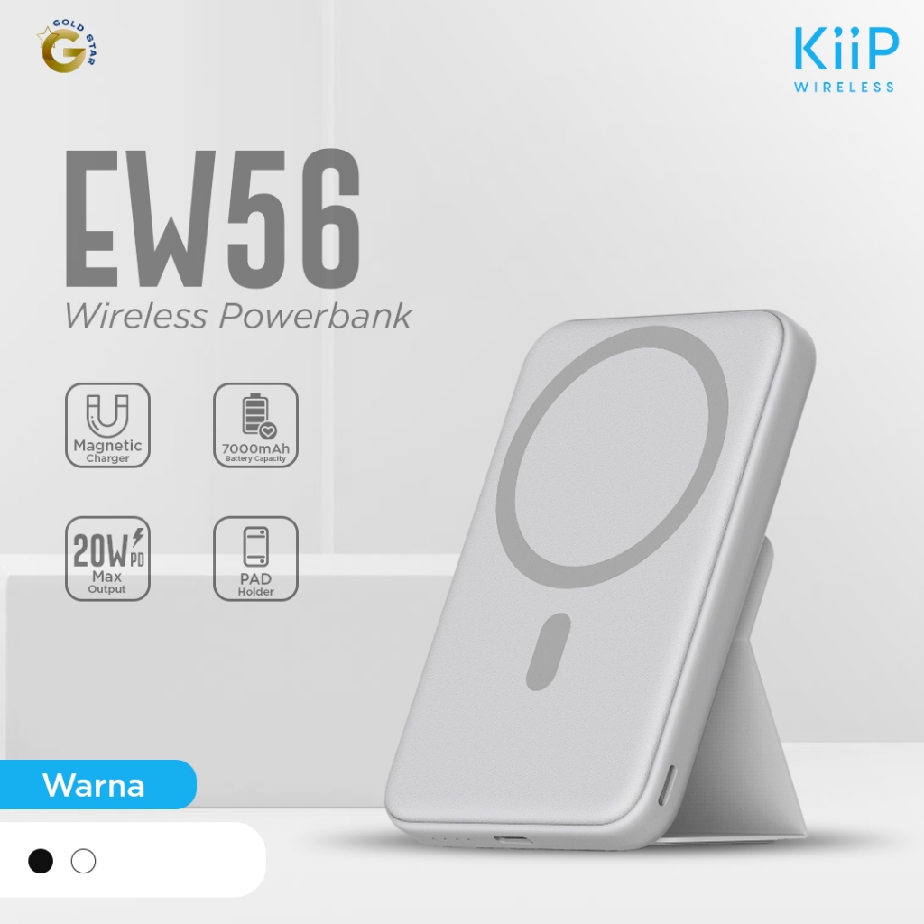 Jual KiiP Wireless EW56 Power Bank Magnetic Magsafe Phone Holder 20W ...