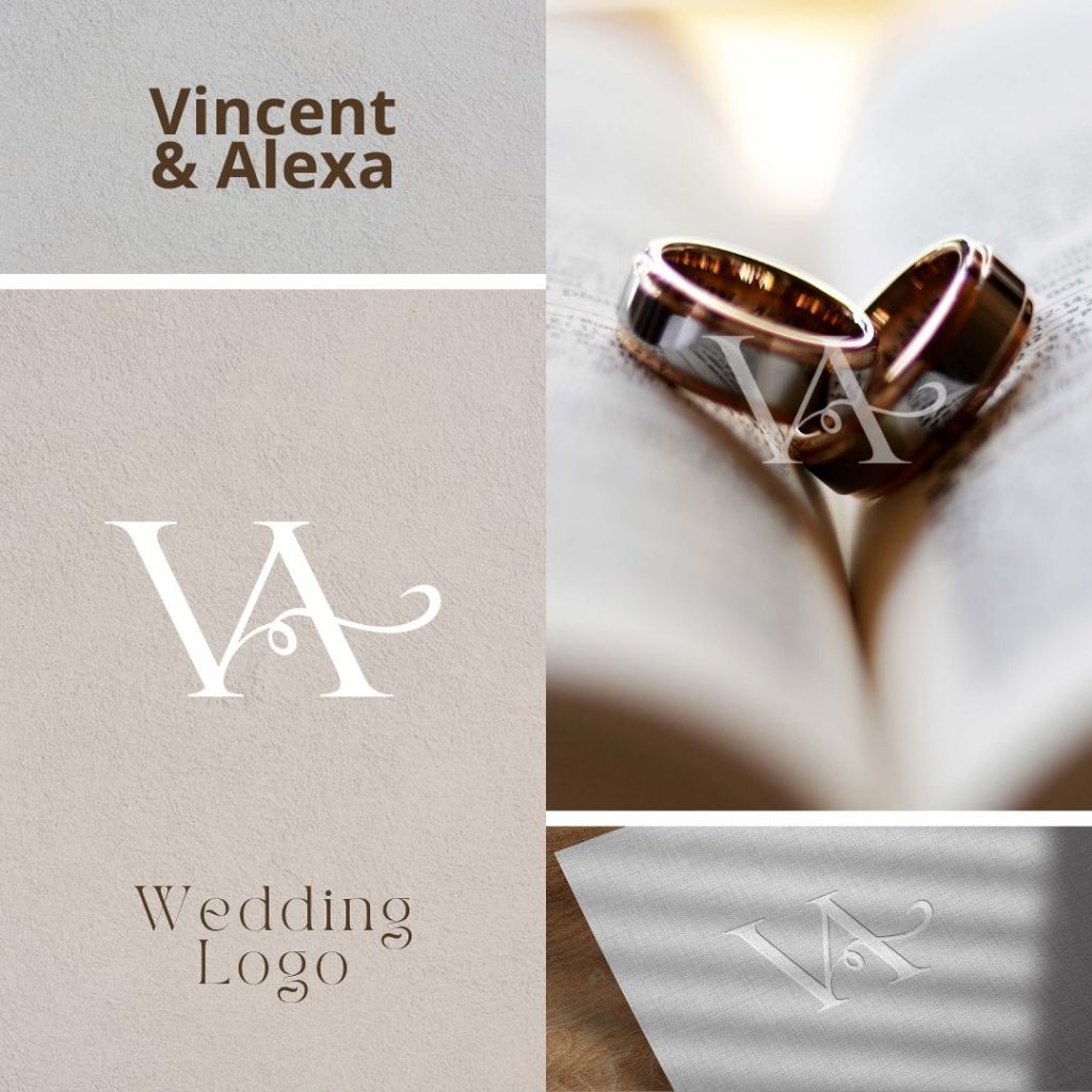 Jual INVI Design Wedding Initial Monogram Modern Logo Initial Nama ...
