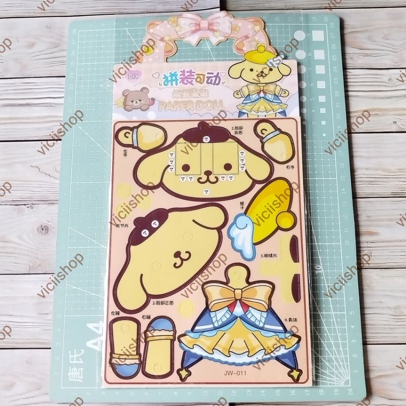 Jual Mainan DIY Sanrio Paper Doll/Mainan Buat Sendiri Puppet Doll ...