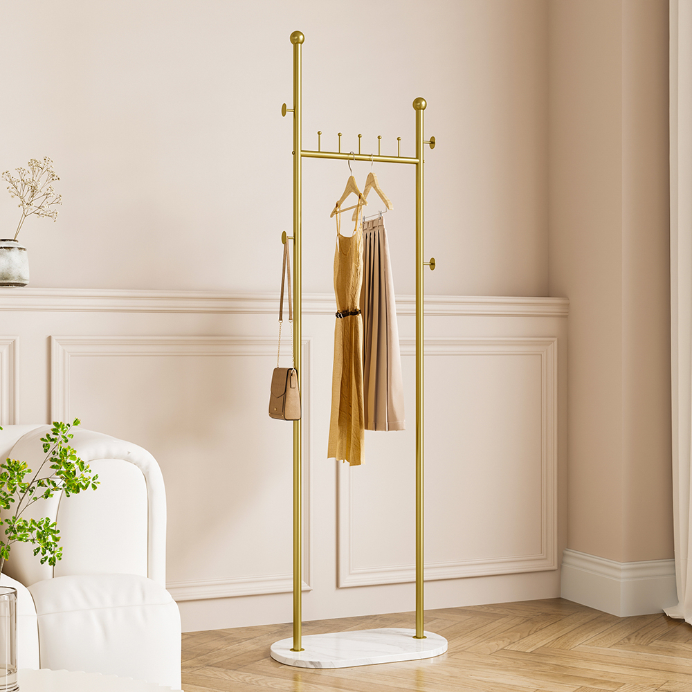 Jual Gold Clothing Racks with Marble Base Modern Gold Coat Racks ...