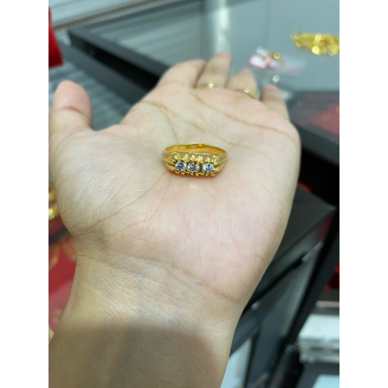Jual cincin listring mata 3 model jadul swasa lapis emas 22k | Shopee ...