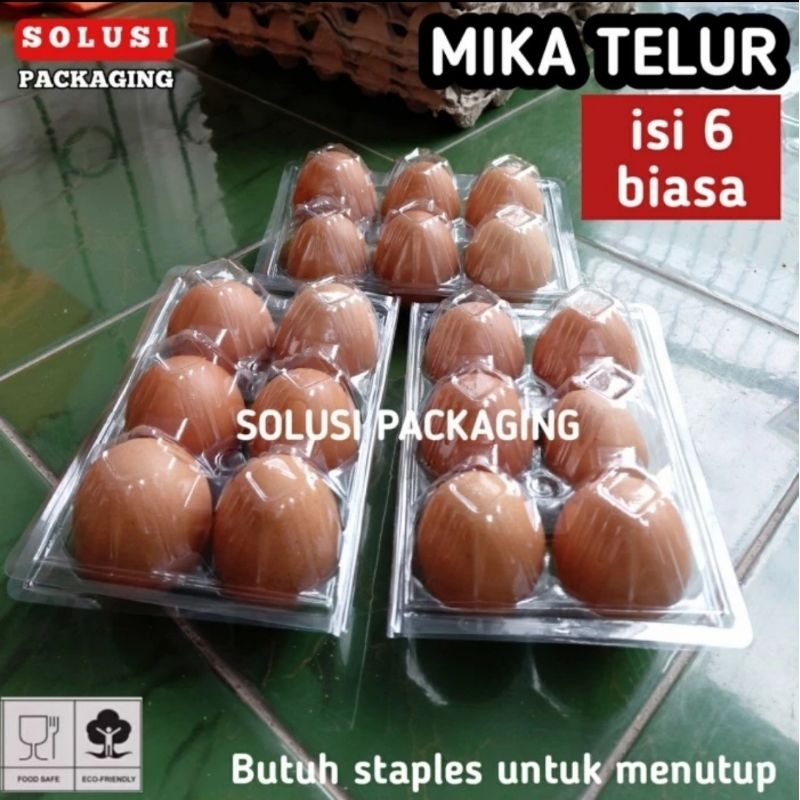 Jual MIKA TELUR ISI 6 TUTUP BIASA ECER / EGG TRAY / TEMPAT TELUR ASIN ...