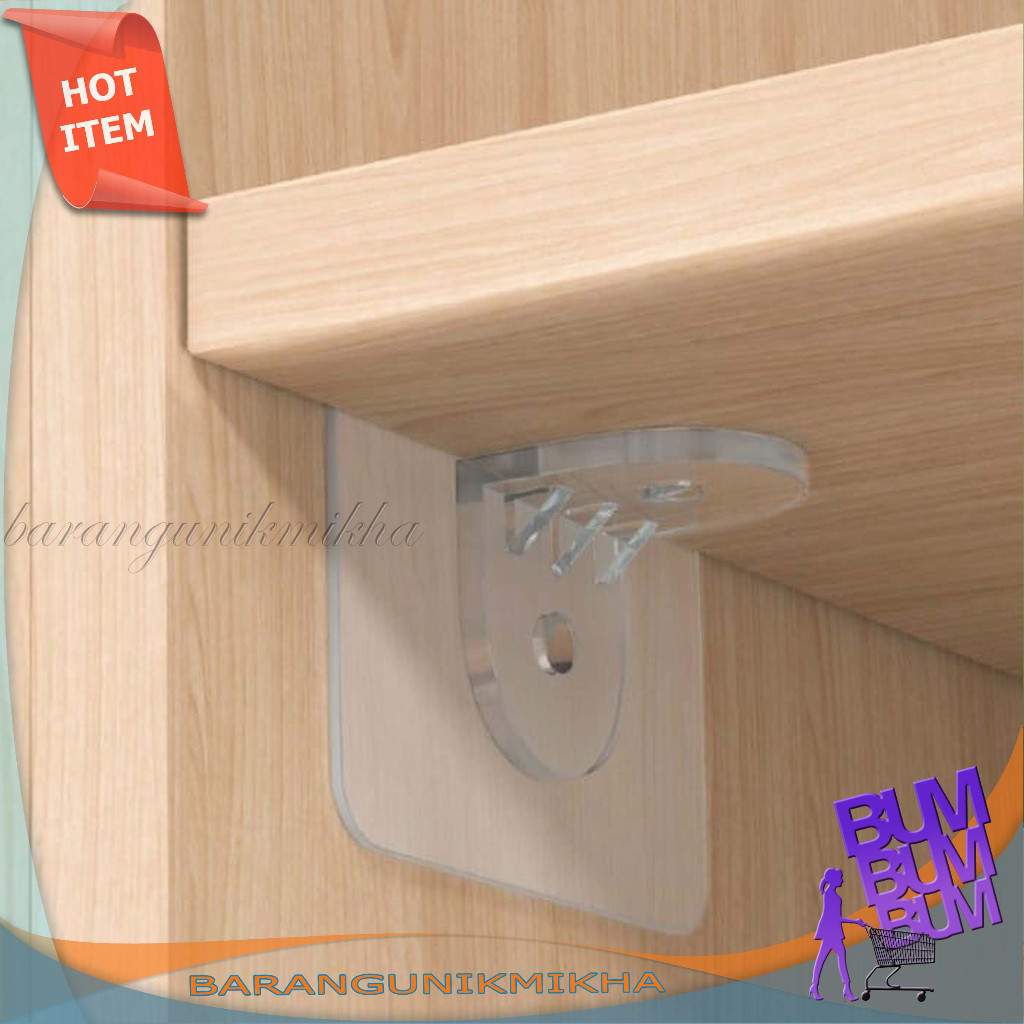 Jual TEMPELAN SIKU DINDING AJAIB HOOK TEMPEL / SIKU PENYANGGA AMBALAN PARTISI SEKAT LACI MEJA ...