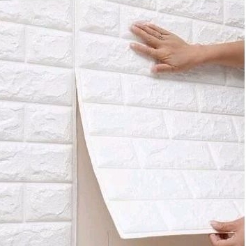 Jual CNC Wallpaper Bata Putih / Wallpaper Dinding Tempel / Stiker ...