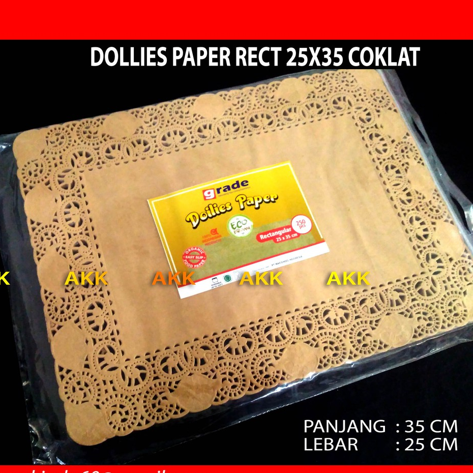 Jual KERTAS RENDA DOILIES PAPER RECTANGLE 25x35 INCH COKLAT ISI 250 PCS ...