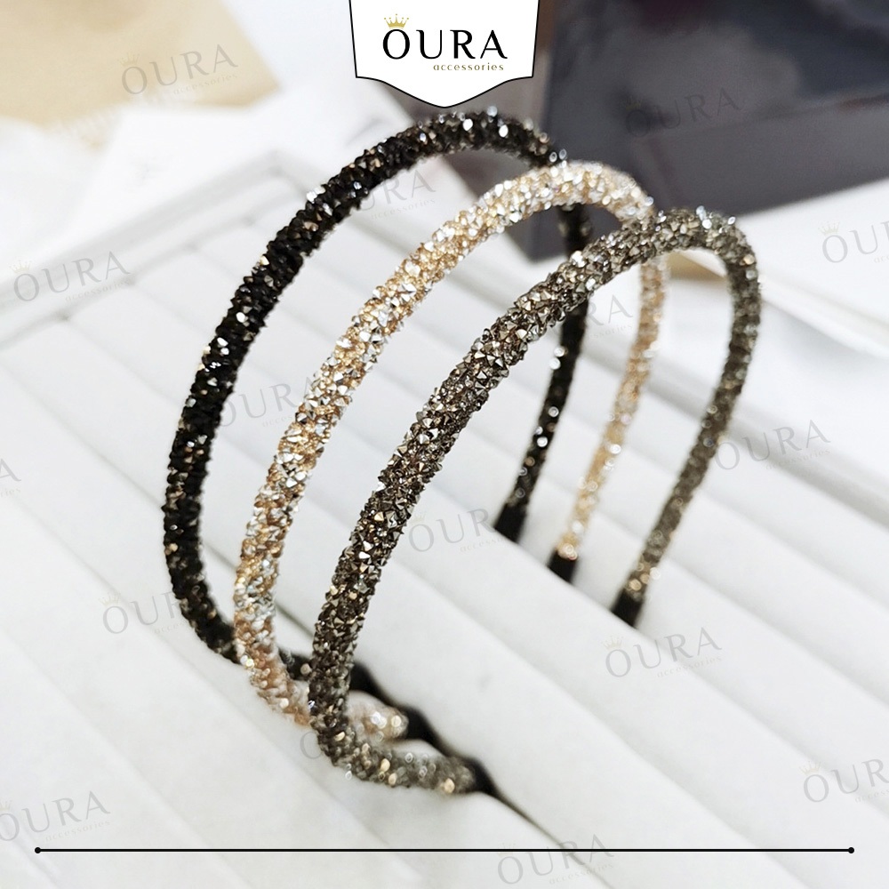 Jual Bando Aksesoris Rambut Korea Kristal Headband Wanita Premium ...