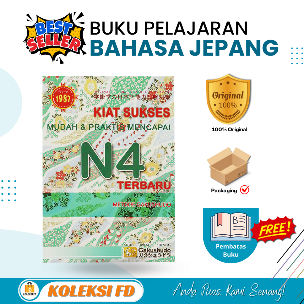 Jual BUKU BAHASA JEPANG || Kiat Sukses N4 Metode Gakushudo 100% ...