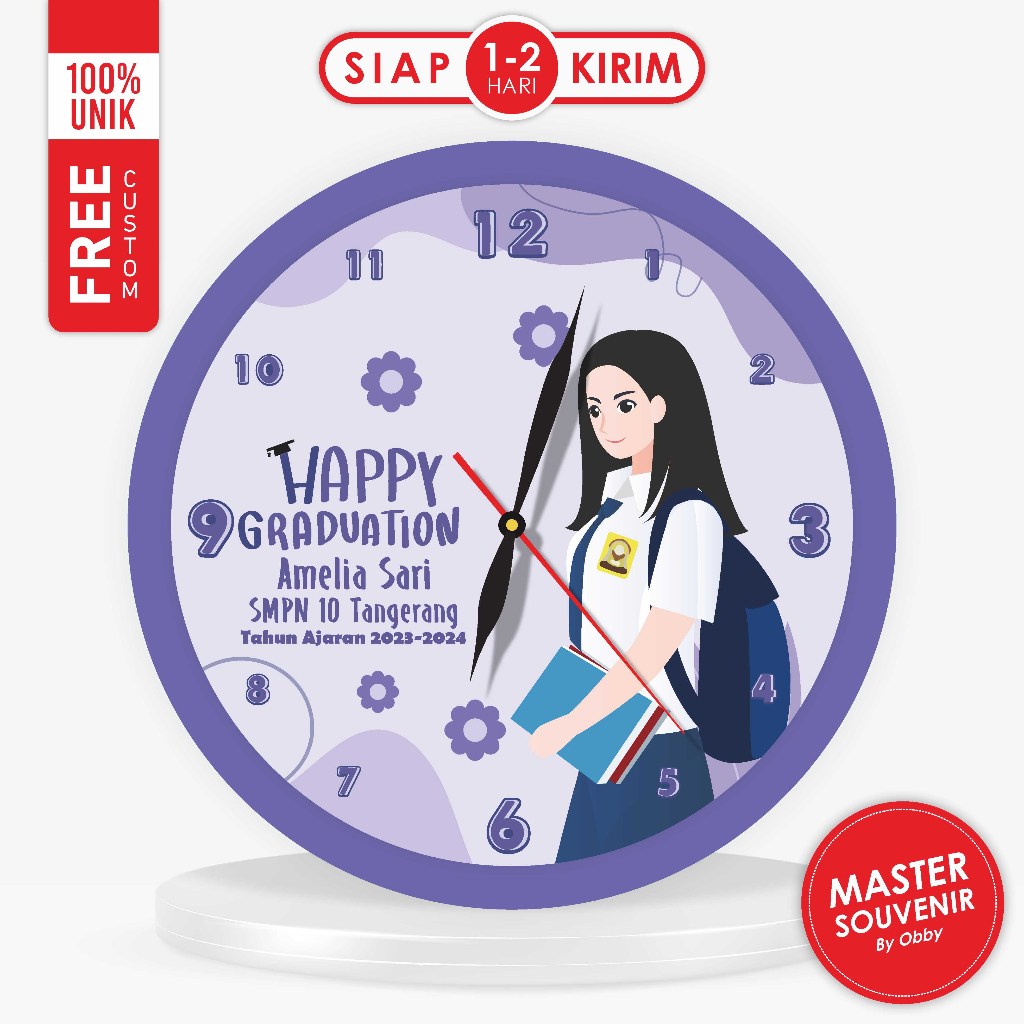 Jual JAM MEJA CUSTOM | HADIAH PERPISAHAN SEKOLAH | Shopee Indonesia