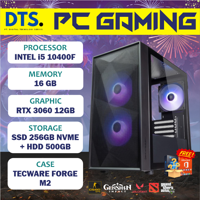 Jual PC GAMING | i5 10400F | RTX 3060 12GB | 16GB RAM | NVME | HDD | RENDER | Shopee Indonesia