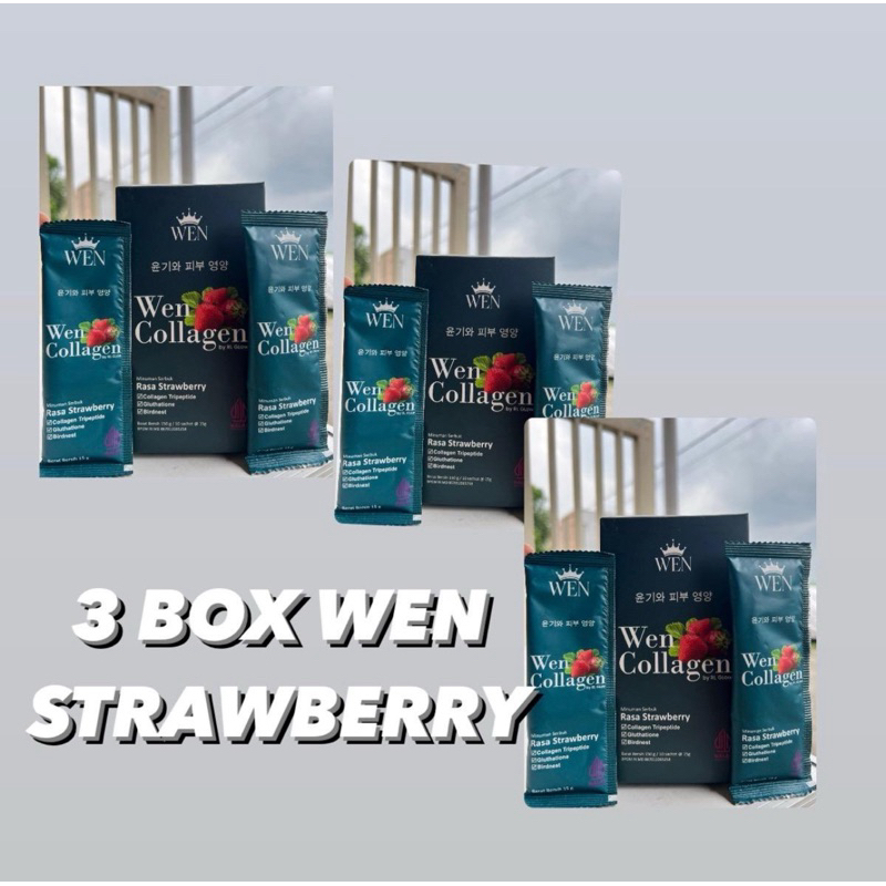 Jual 3 BOX WEN COLLAGEN SUNPUT STRAWBERRY | Shopee Indonesia
