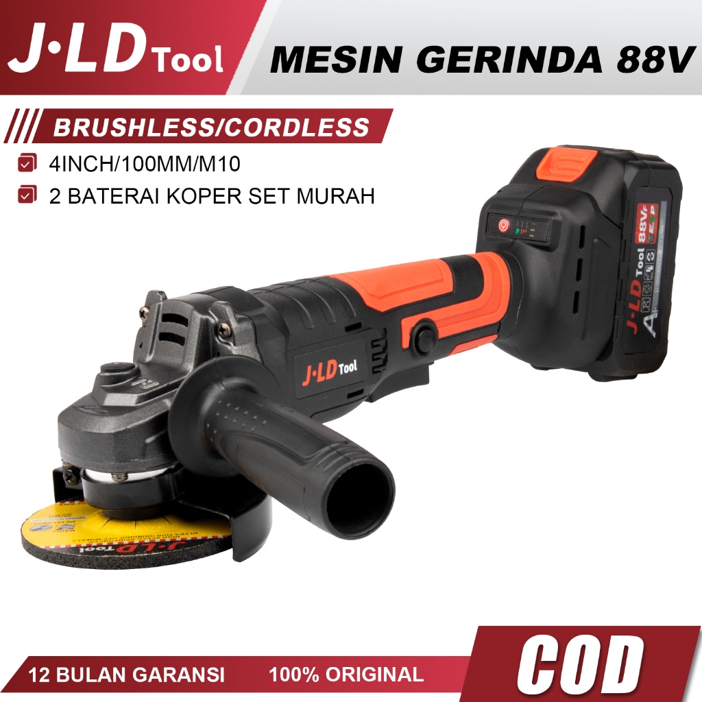 Jual JLD Brushless Angle Grinder 88V Cordless 4inch Original Mesin ...